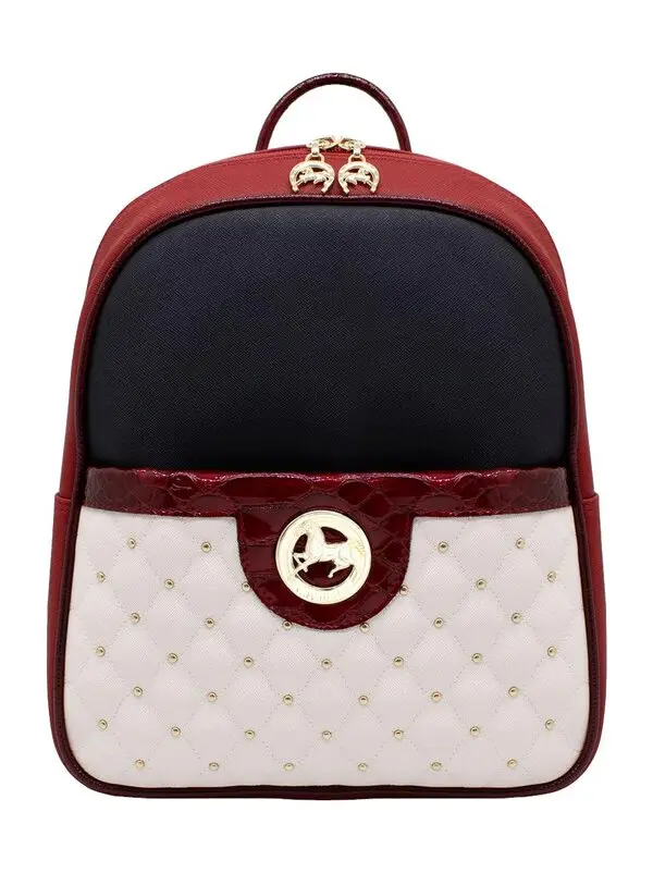 CAVALINHO Craft 538 Quilted Leather And Canvas Backpack - Navy/white/red