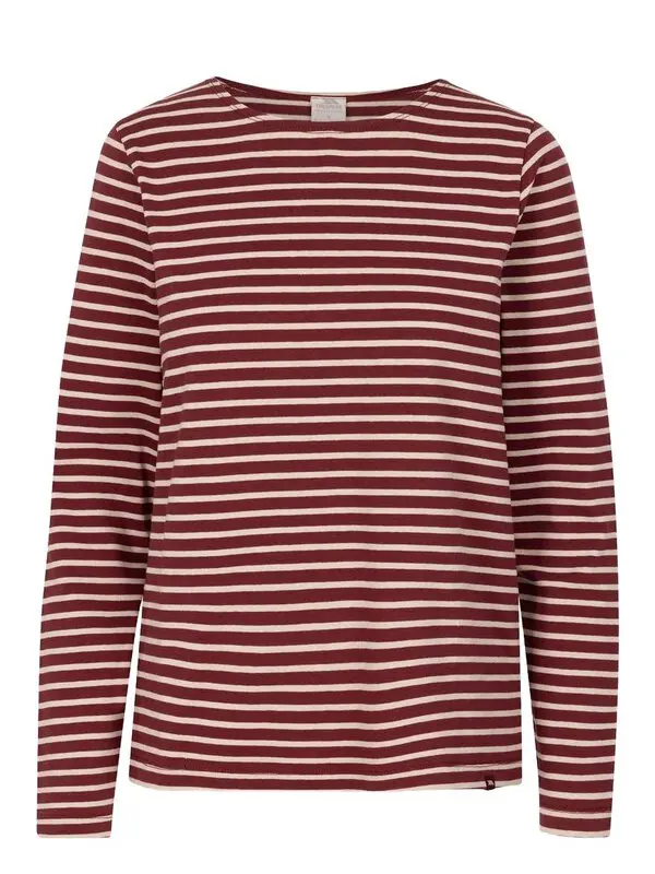 TRESPASS Yarn Dyed Stripe Long Sleeve Shirt - Dark Cherry