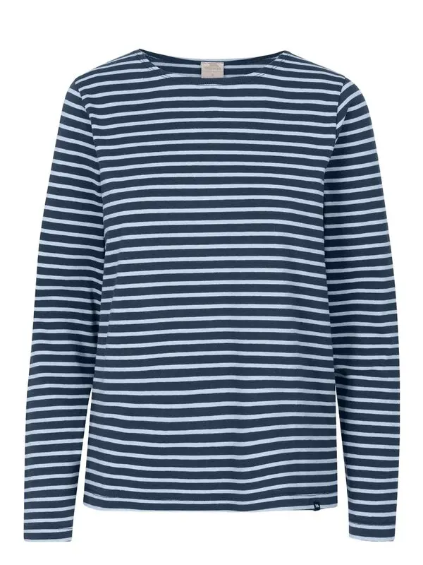 TRESPASS Yarn Dyed Stripe Long Sleeve Shirt - Navy