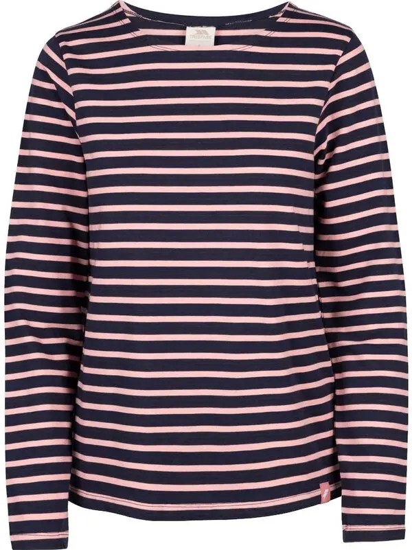 TRESPASS Yarn Dyed Stripe Long Sleeve Shirt - Pink Shell