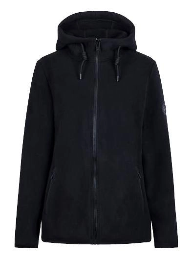 TRESPASS Leila Dlx Fleece Jacket With Drawstring Hood - Black