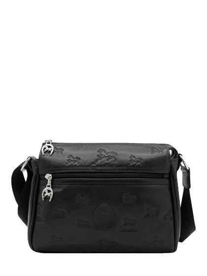 CAVALINHO Embossed Leather Crossbody Bag - Black
