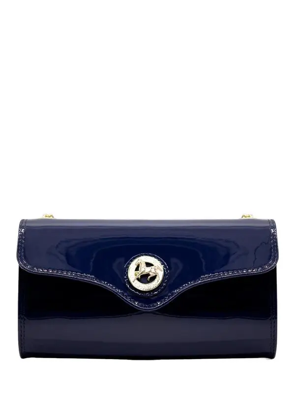 CAVALINHO Patent Leather Clutch Shoulder Bag - Navy