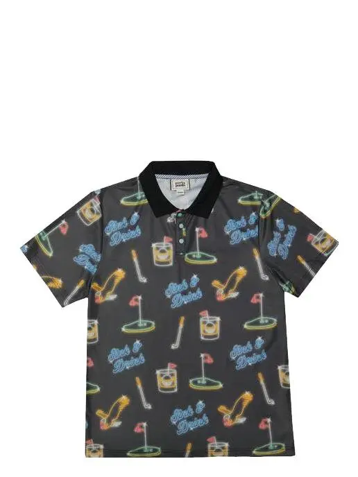PARTY PANTS Sink N Drink Performance Polo - Black