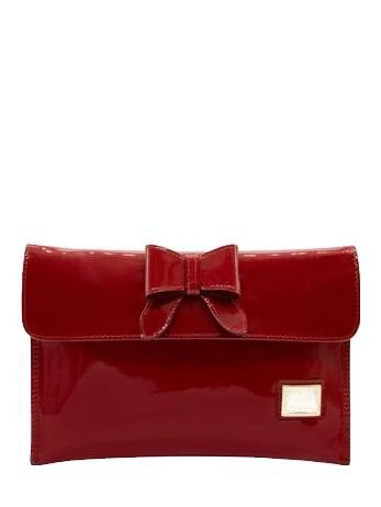 CAVALINHO Patent Leather Bow Detail Clutch Bag - Red