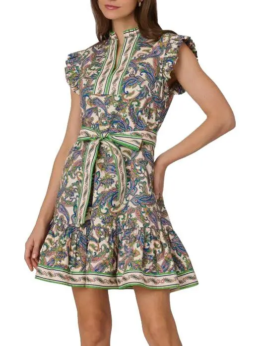 Shoshanna Paisley Print Leah Dress - Ivory Multi