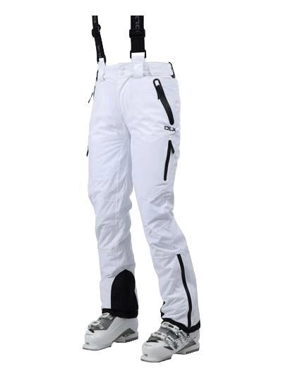TRESPASS Dlx Waterproof Ski Trousers With Adjustable Braces - White