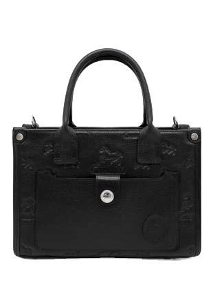 CAVALINHO Embossed Leather Handbag - Black