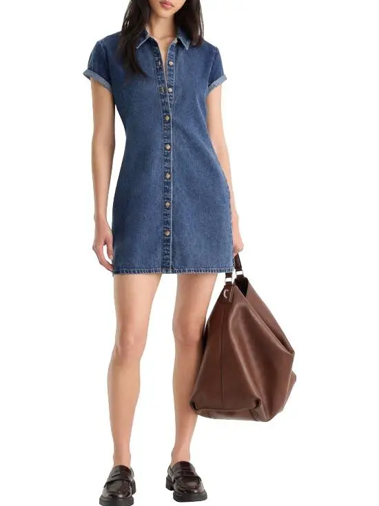 Good American Denim Polo Mini Dress - Alcove