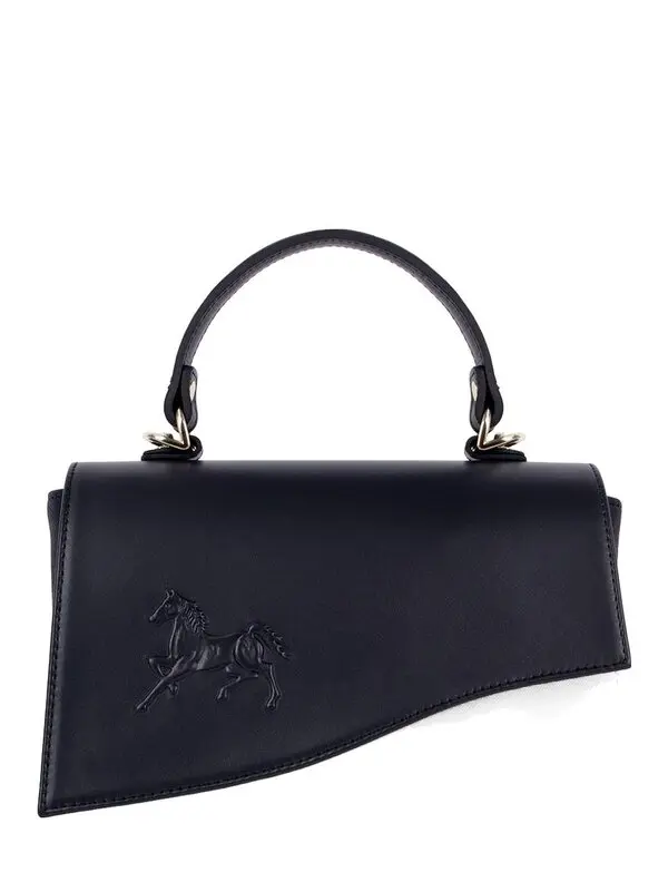 CAVALINHO Leather And Canvas Handbag - Navy/white