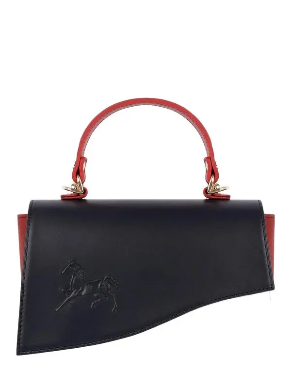 CAVALINHO Leather And Canvas Handbag - Navy/white/red
