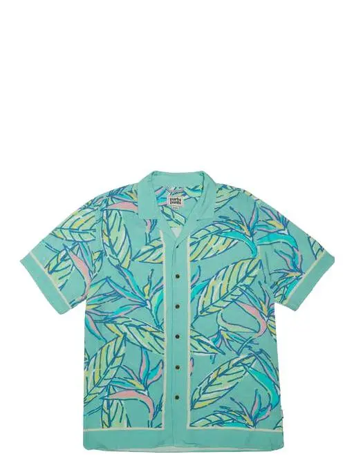PARTY PANTS Johnny Jamaica Tropical Print Camp Shirt - Green