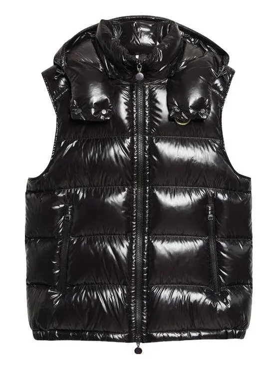 Moncler Bormes Down Puffer Vest With Removable Hood - Black