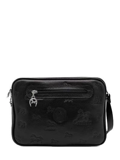 CAVALINHO Embossed Leather Crossbody Bag - Black