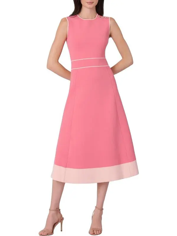 Shoshanna Embellished Knit Midi Dress - Petal