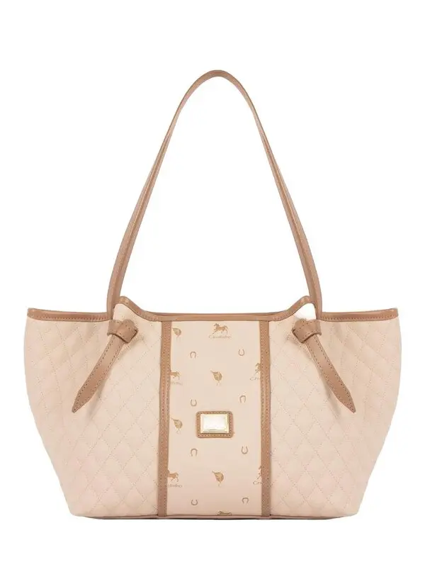 CAVALINHO Monogrammed Leather Shoulder Bag - Beige