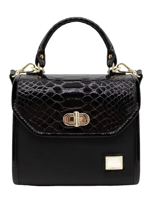 CAVALINHO Patent Leather Top Handle Bag - Black