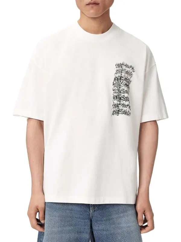ALLSAINTS Repeat Graphic T-shirt - Chalk White