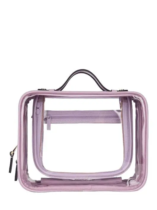CALPAK Clear Cosmetics Case With Top Handle - Lavender