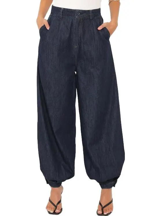 PETAL & PUP Melita High Waist Balloon Leg Jeans - Indigo