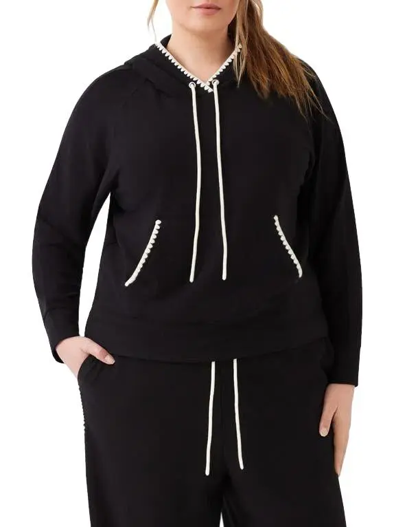 Karen Kane Edge Stitch Hoodie - Black