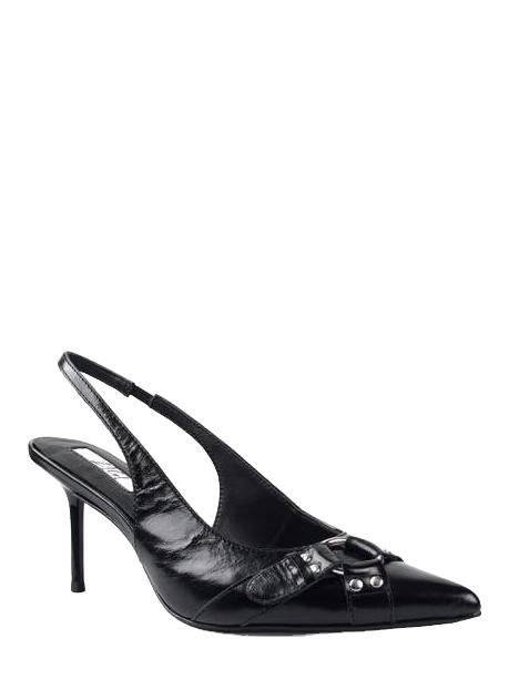 ZIGI Buena Studded Slingback Pumps - Black Leather