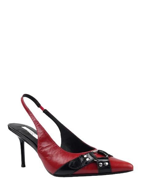 ZIGI Buena Studded Slingback Pumps - Red Leather