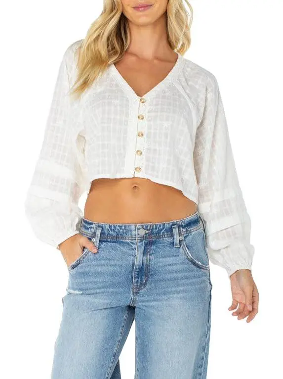 Roxy Monterey Eyelet Cotton Cropped Top - Cocont Mlk