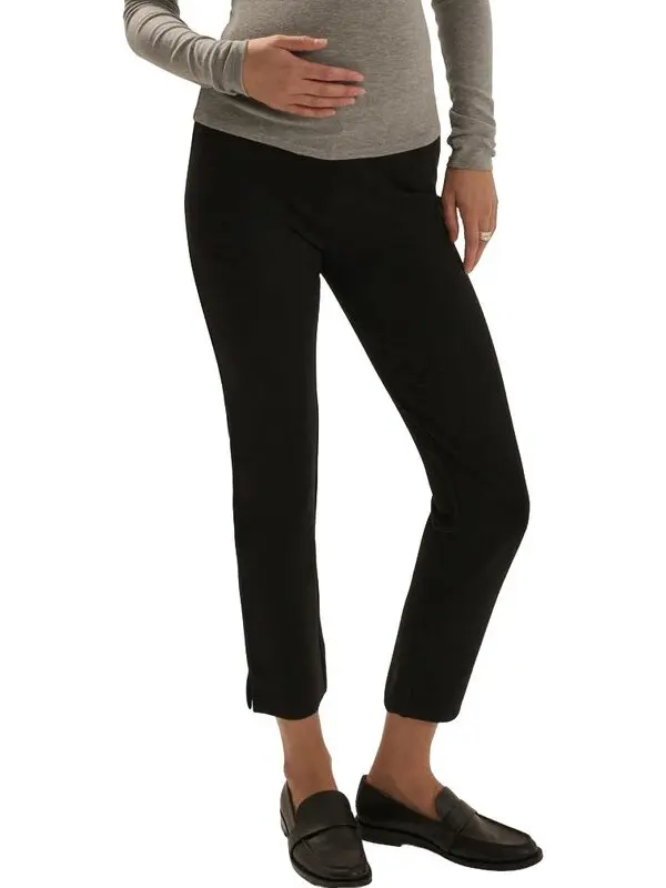 FAVORITE DAUGHTER Maternity Alissa Ponte Slim-leg Pants - Black