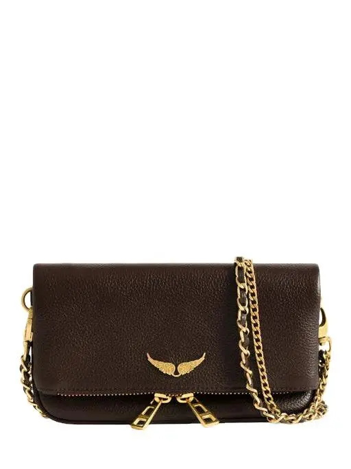 Zadig&Voltaire Rock Nano Leather Crossbody Bag - Brownie
