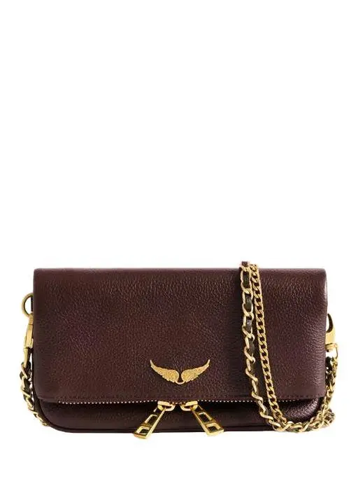 Zadig&Voltaire Rock Nano Leather Crossbody Bag - Deep Purple