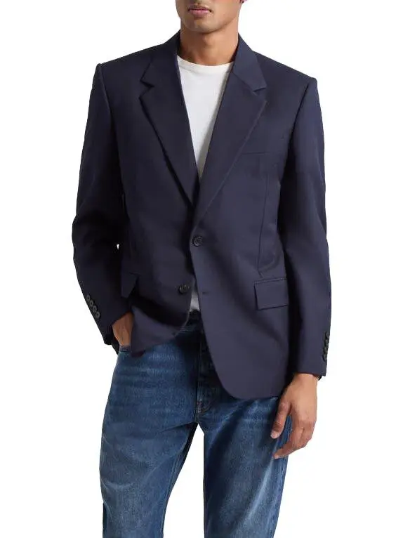 Givenchy Notch Lapel Wool Sport Coat - Night Blue