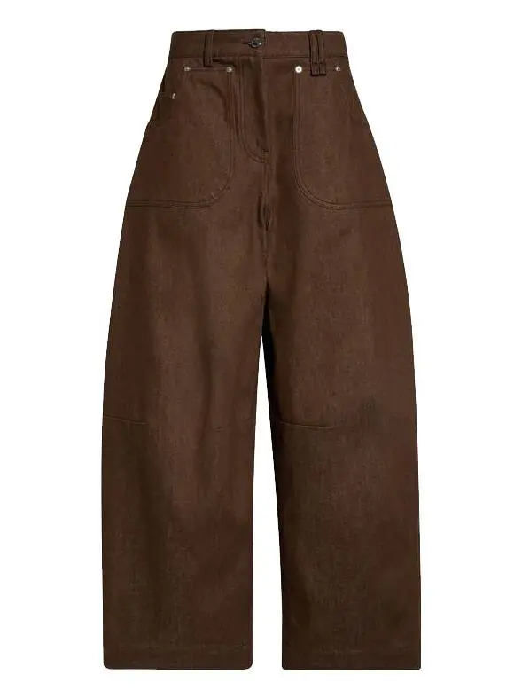 Simone Rocha Utility Curve Wide Leg Jeans - Tan