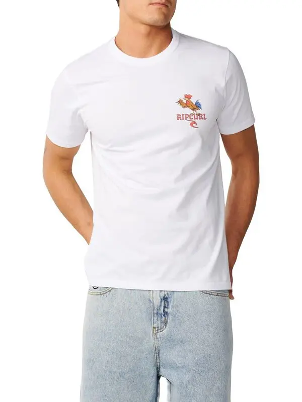Rip Curl Desti Animals Cotton Graphic T-shirt - White