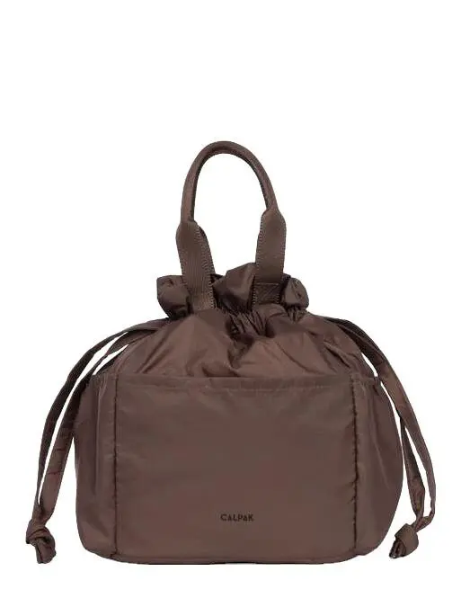CALPAK Insulated Lunch Bag With Drawstring Closure - Walnut