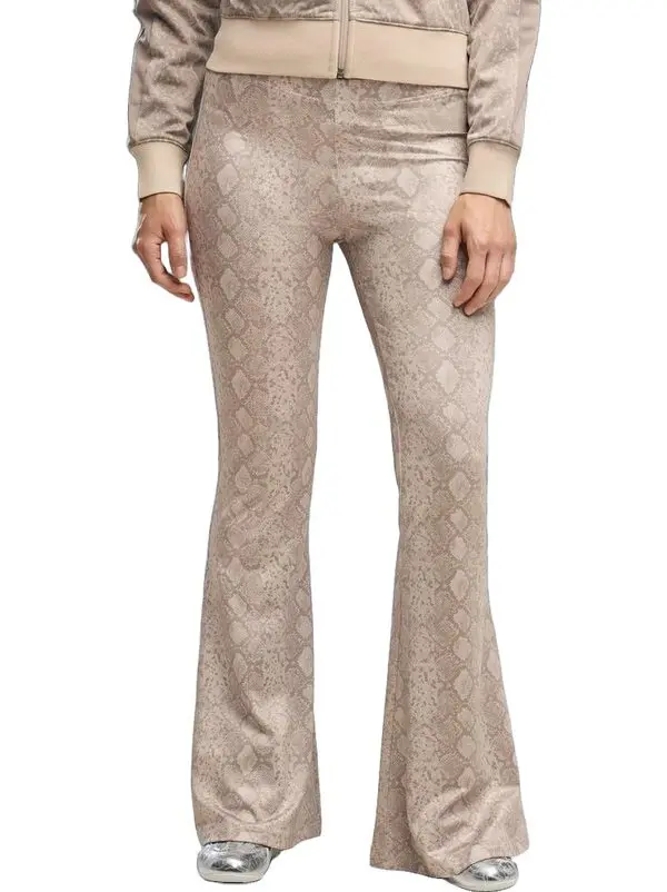 PUMA Snake Print Flared Leggings - Mouse Gray