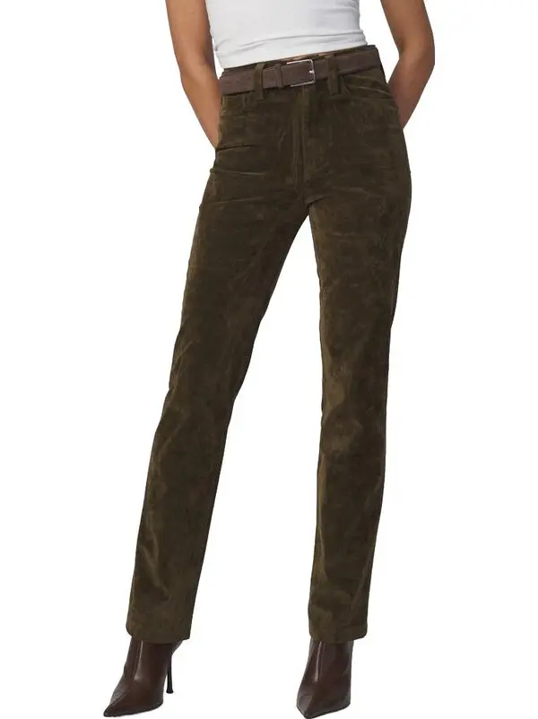 Joe's Jeans Margot High Waist Slim Faux Suede Jeans - Olive
