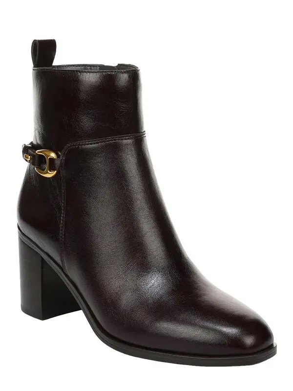 Franco Sarto Valya Leather Bootie - Dark Brown