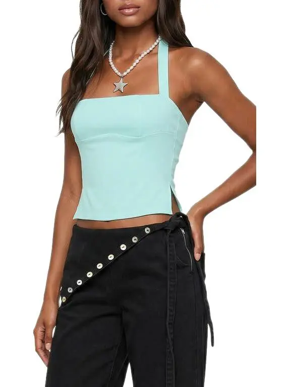 EDIKTED Dara Halter Top - Aqua
