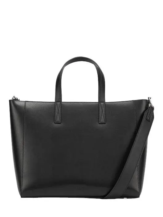 CALPAK Haven Faux Leather Laptop Tote - Black