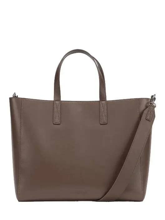 CALPAK Haven Faux Leather Laptop Tote - Espresso