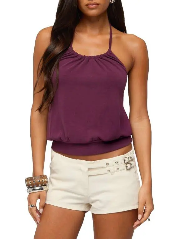 EDIKTED Bondi Halter Top - Plum