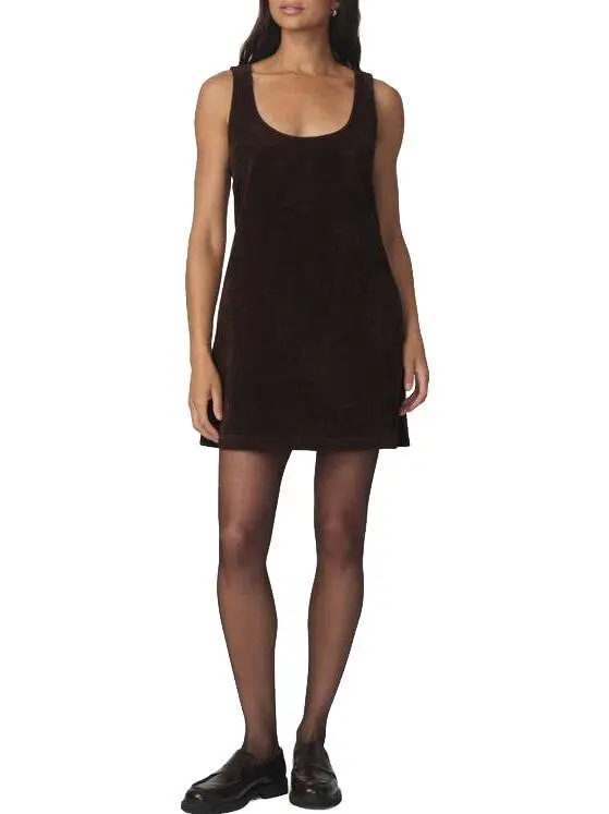 Joe's Jeans Scoop Neck Faux Leather Mini Dress - Dark Chocolate