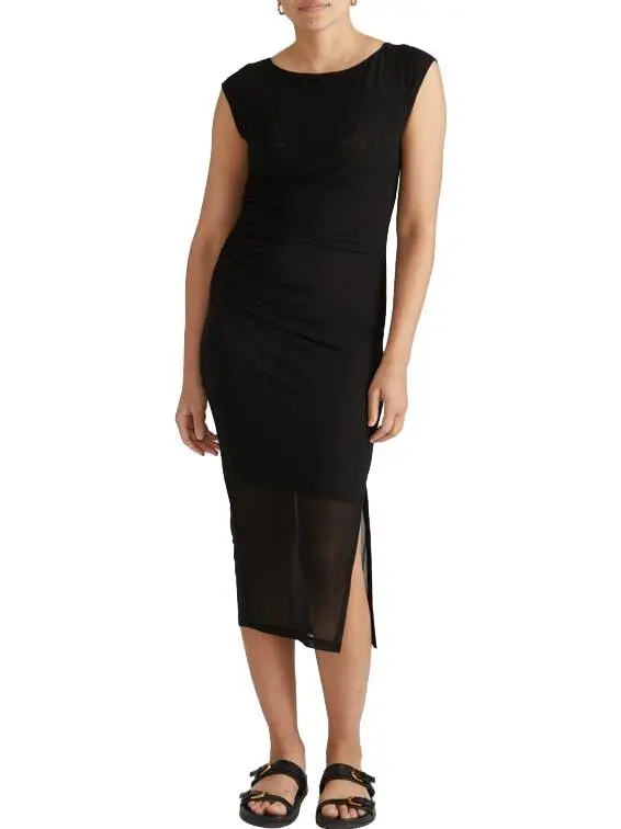 Universal Standard Mesh Sleeveless Midi Dress - Black