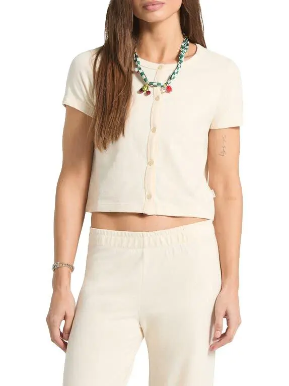 Brixton Alice Button-up Knit Top - Whitecap