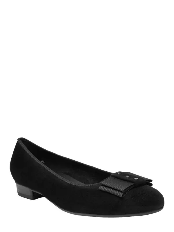 ARA Bijou Flat With Bow Detailing - Black
