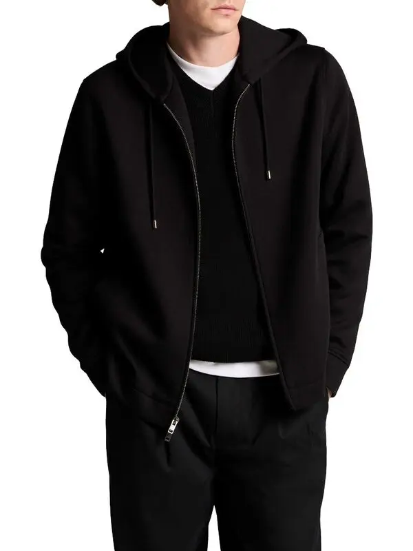 Vince Scuba Full Zip Hoodie - Black