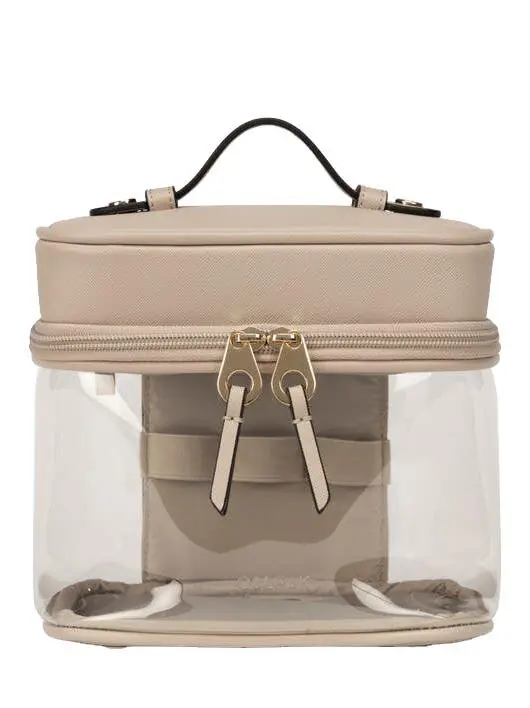 CALPAK Clear Train Case - Stone