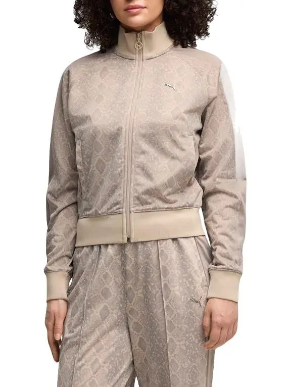PUMA T7 Snake Print Track Jacket - Beige