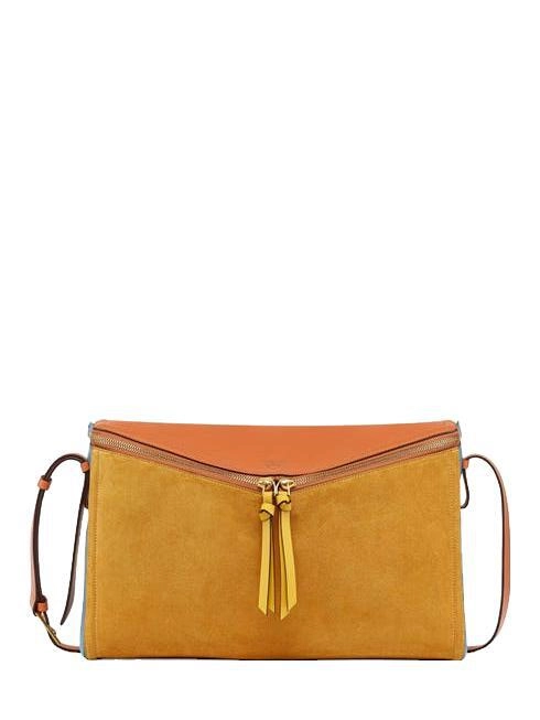 Mcm Large Shoulder Bag In Suede And Calf Leather - Multi
